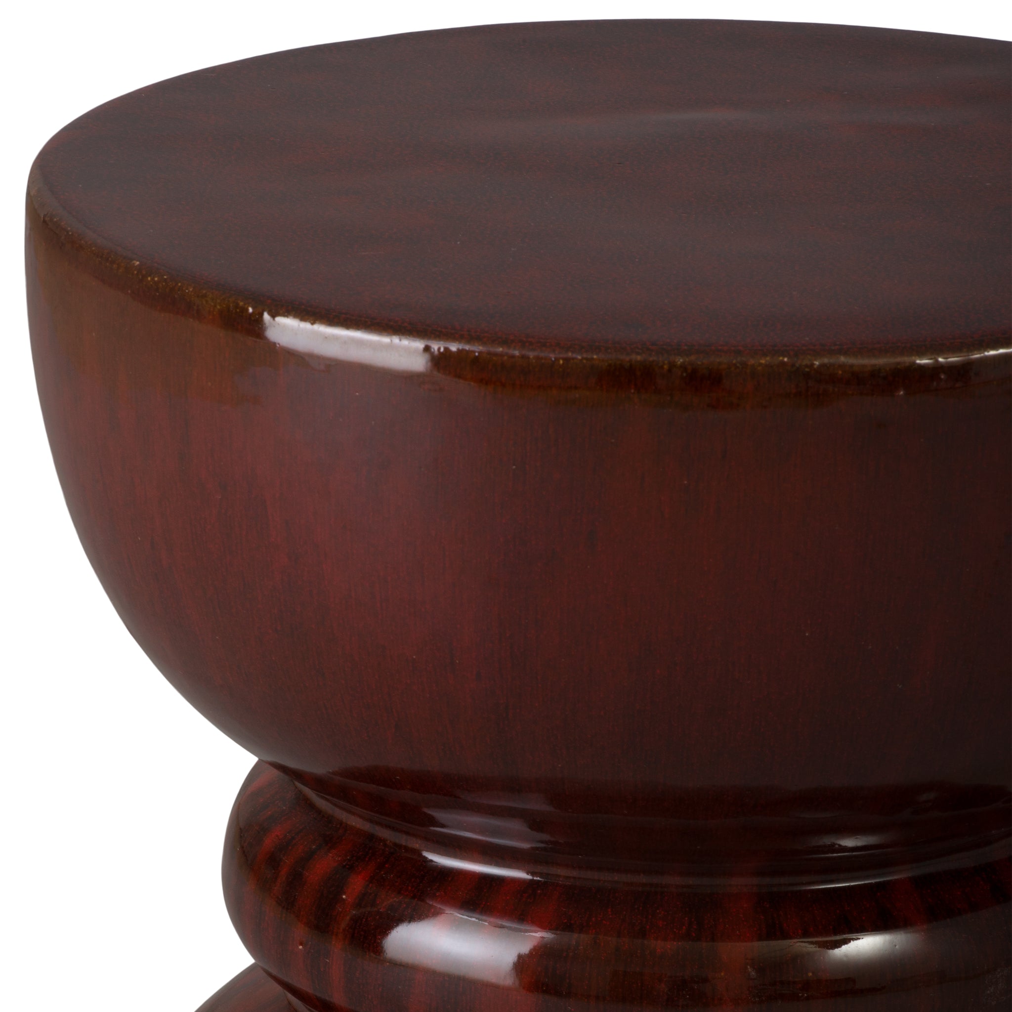 Hourglass 18 in. Red Ceramic Garden Stool - Scenario Home