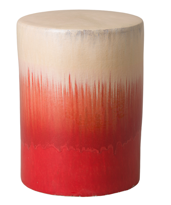 Red Cascade Cylinder Garden Stool - Scenario Home