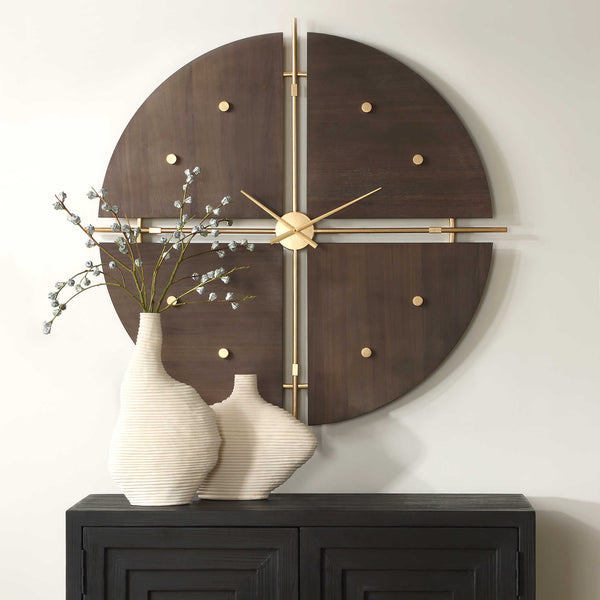 Uttermost Walnut Elegance Wall Clock - Scenario Home