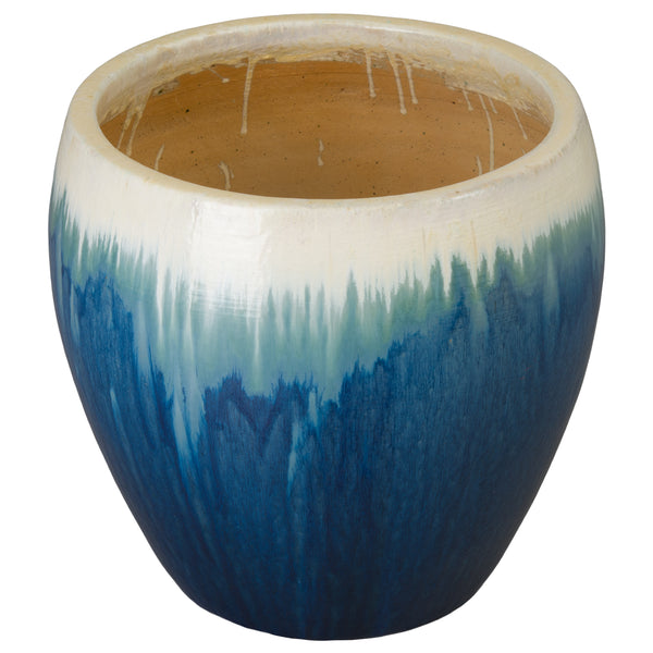 Ossal 23.5 in. Blue Snow Ceramic Planter - Scenario Home