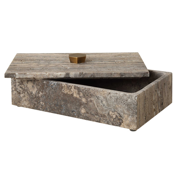 Uttermost Griseus Travertine Stone Box - Scenario Home