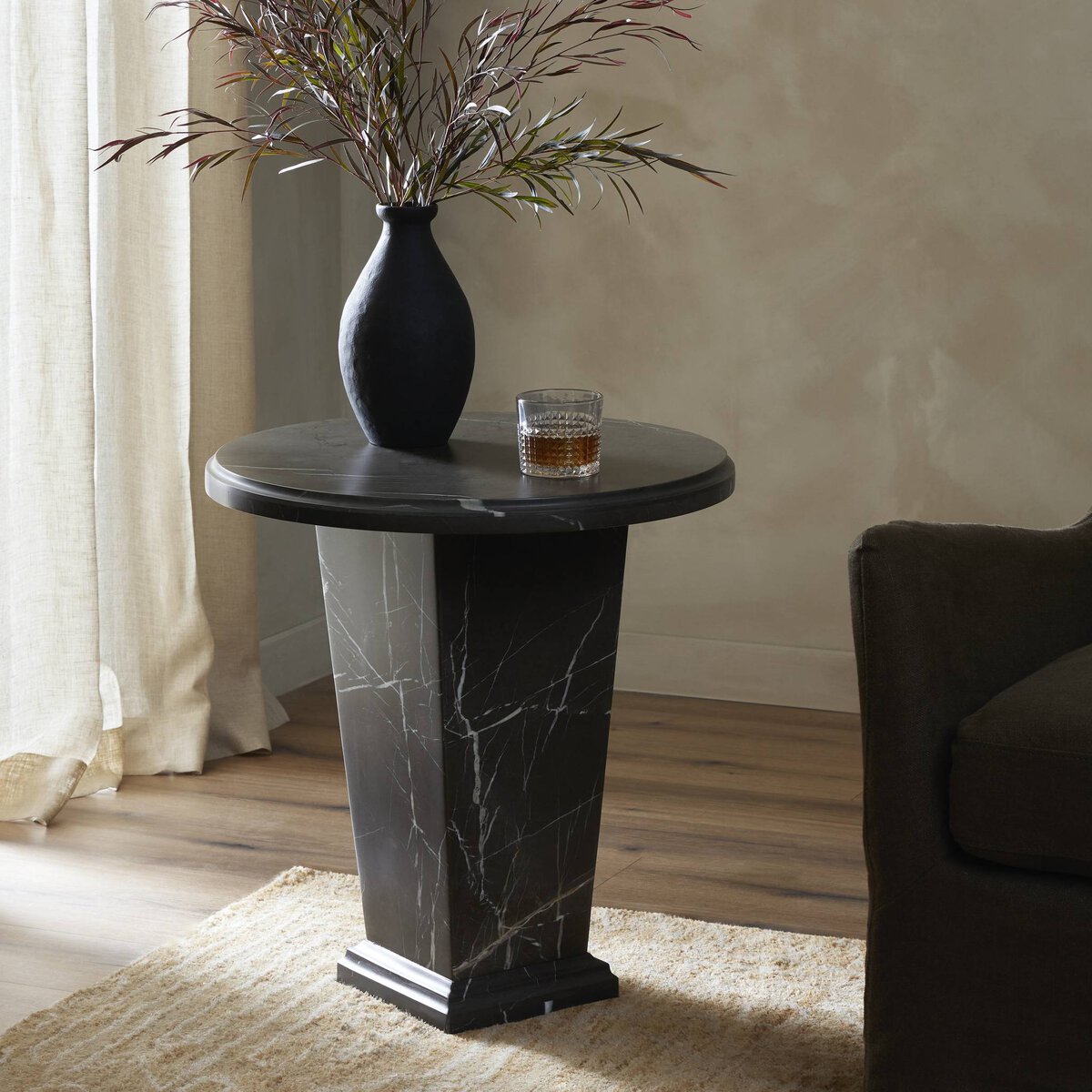Eslo End Table - Grey Italian Marble - Scenario Home