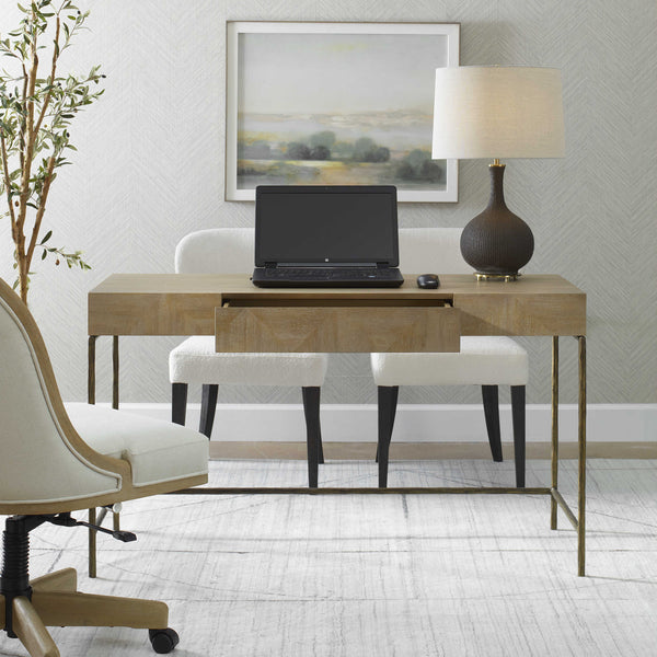 Uttermost Aristotle Natuiral Wood Modern Desk - Scenario Home