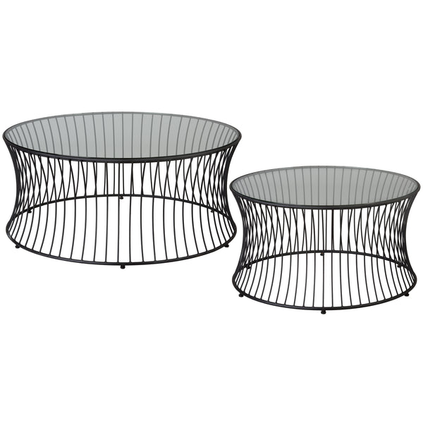 Cage Set of 2 Round Coffee Tables - Scenario Home