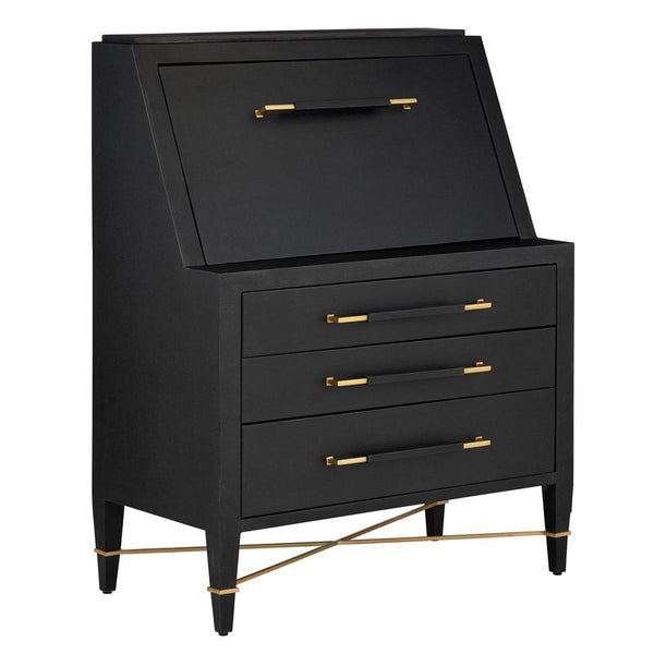 Verona Black Secretary Desk - Scenario Home