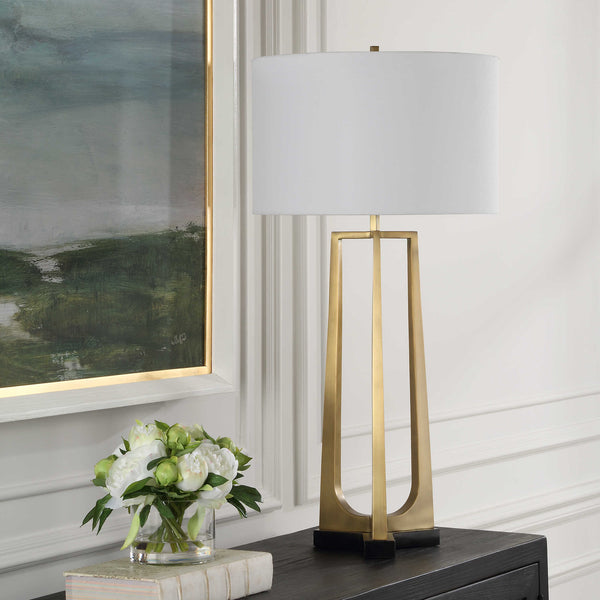 Uttermost Crossroads Brass Table Lamp - Scenario Home