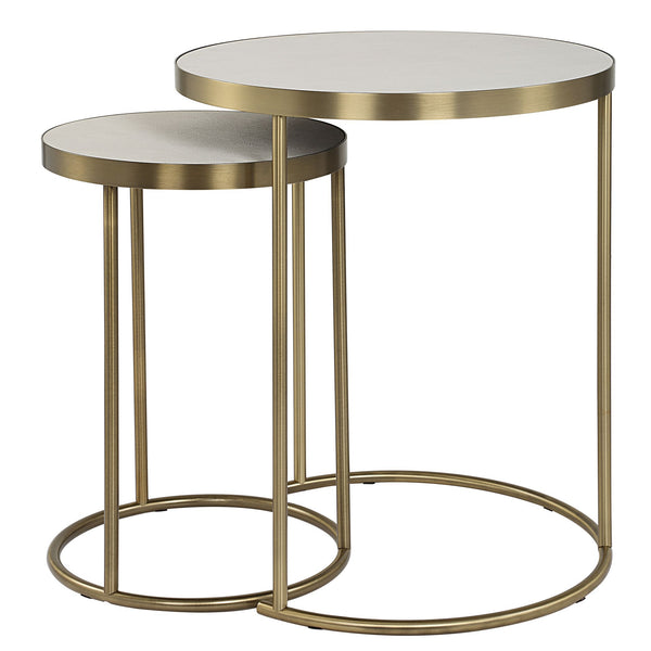 Uttermost Aragon White Nesting Tables Set/2 - Scenario Home