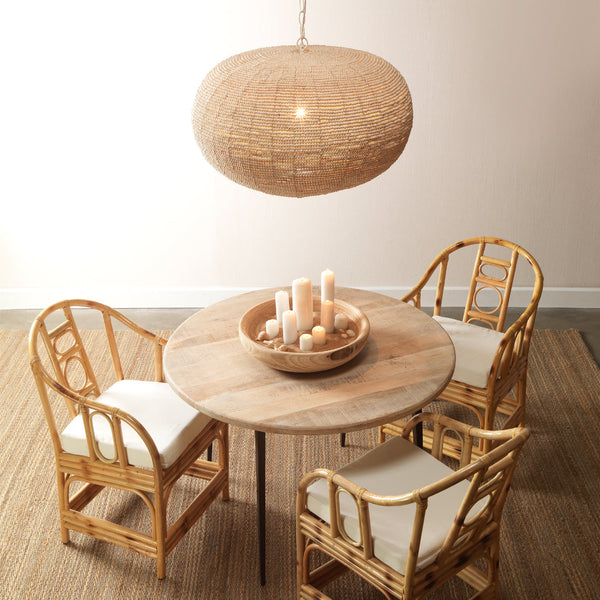 Whirlpool Beaded Wood 3-Light Pendant - Scenario Home