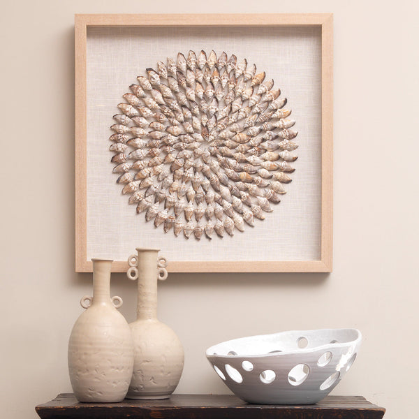 Riviera Framed Wall Art, Beige Simnia Shell - Scenario Home