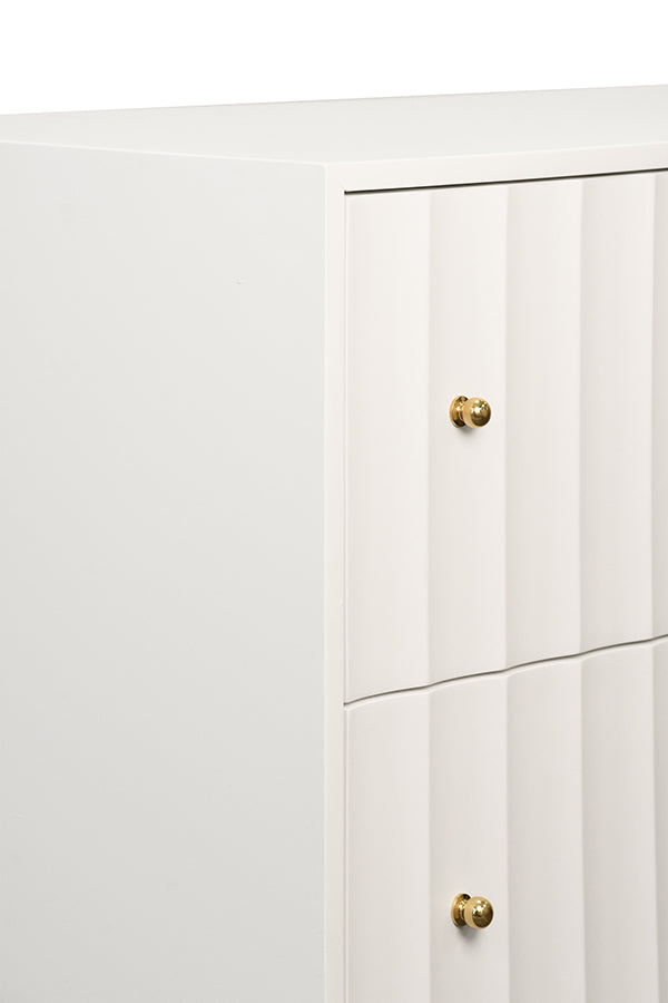 Angus Four Drawer Chest in Matte White Lacquer - Scenario Home