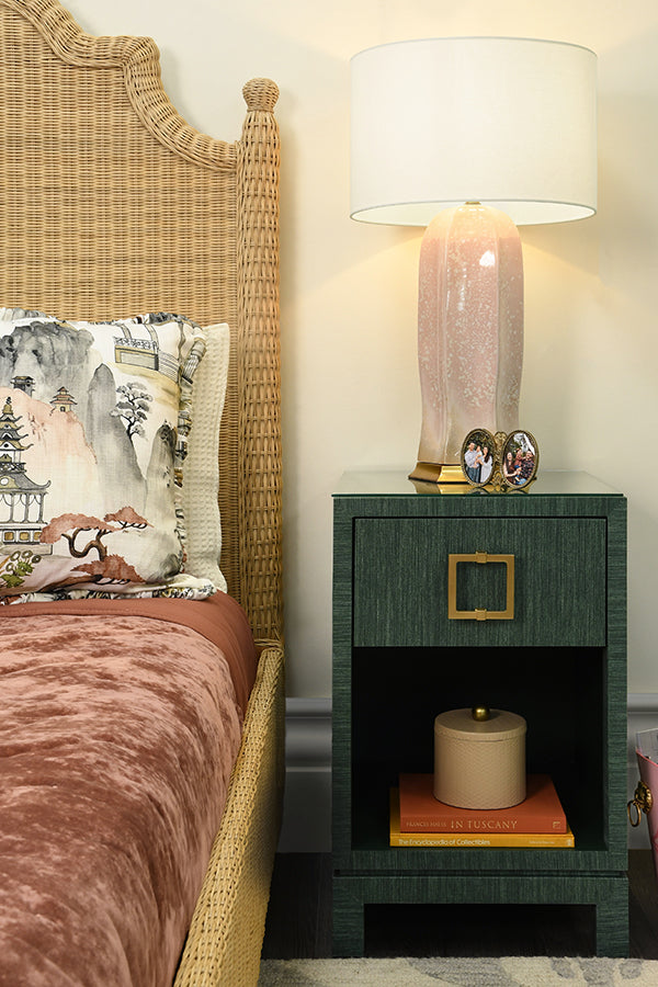 Barron Table Lamp in Blush Reactive Glaze - Scenario Home