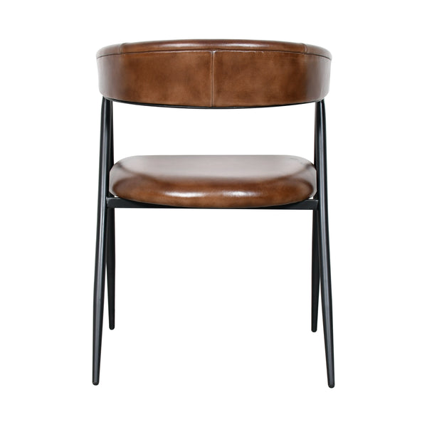 Brisbane Halstead Dining Chair in Chestnut Leather - Scenario Home