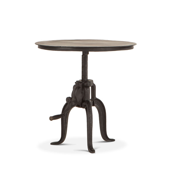 Artezia 24" Height Adjustable Crank Side Table in Matte Black Cast Iro ...