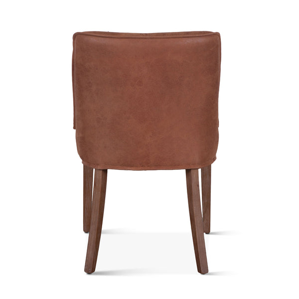 Avery Dining Chair in Tan Leather with Natural Legs - Scenario Home