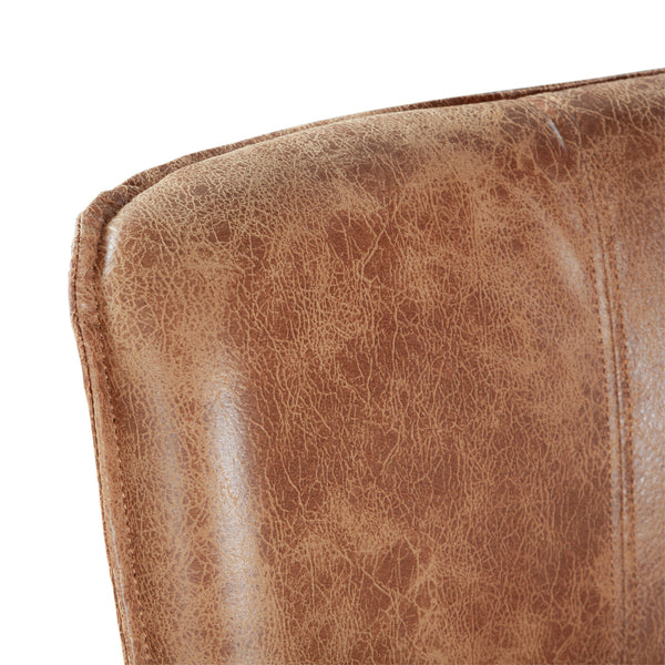 Avery Dining Chair in Tan Leather with Matte Brown Legs - Scenario Home