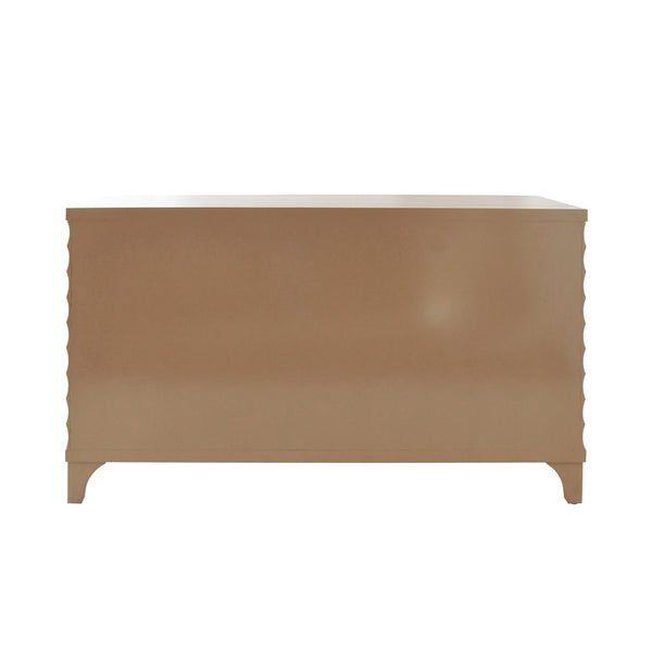 Gates Four Door Buffet with Horizontal Fluted Detail in Matte White Oa ...