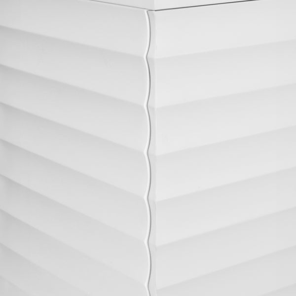 Gates Four Door Buffet with Horizontal Fluted Detail in Matte White Oa ...