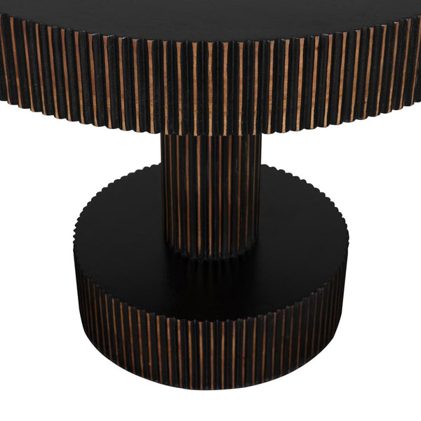 Stringata Table, Hand Rubbed Black with Light Brown Trim - Scenario Home
