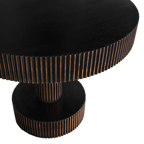 Stringata Table, Hand Rubbed Black with Light Brown Trim - Scenario Home