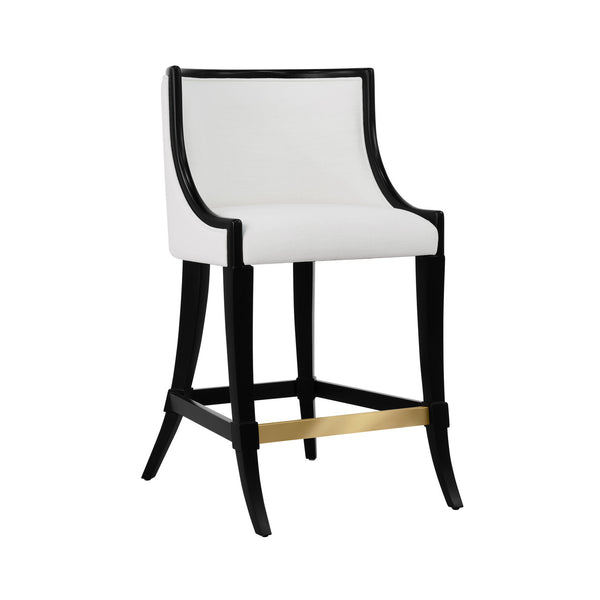 Keaton Klismos Leg Counter Stool With Performance White Linen Upholste ...