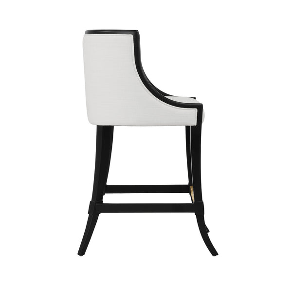 Keaton Klismos Leg Counter Stool With Performance White Linen Upholste ...