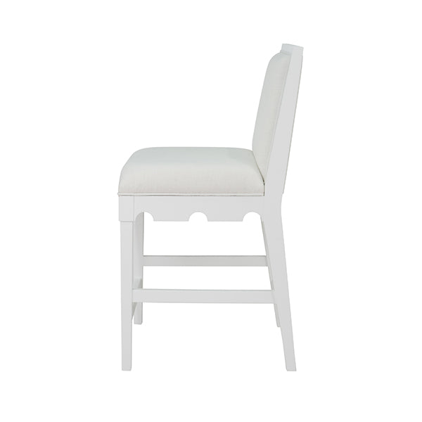 Lanister Counter Stool in Matte White Lacquer - Scenario Home