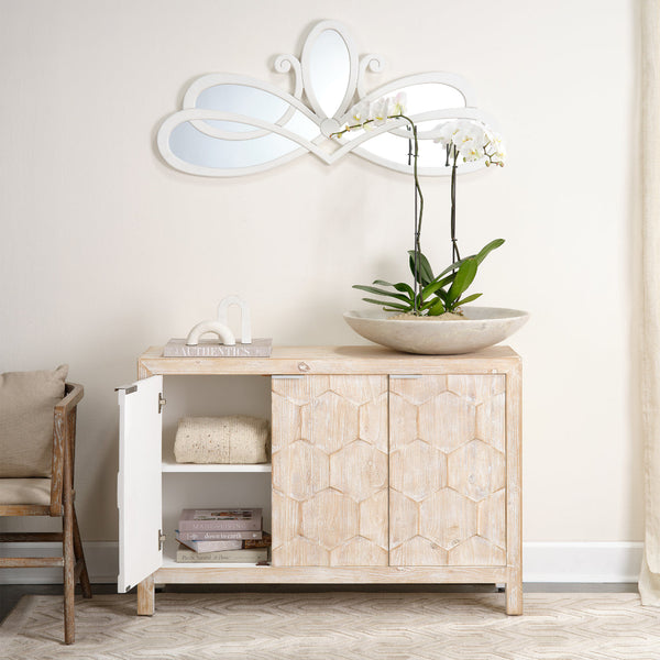 Scroll Mirror, White - Scenario Home