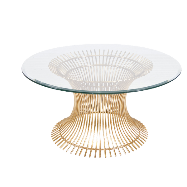 Powell Gold Leaf Coffee Table Base with 42"D Glass - Scenario Home