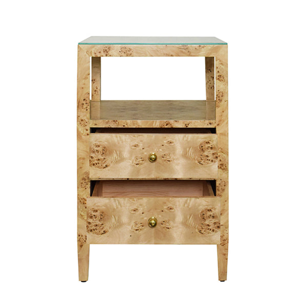 Roscoe Side Table in Burl Wood - Scenario Home