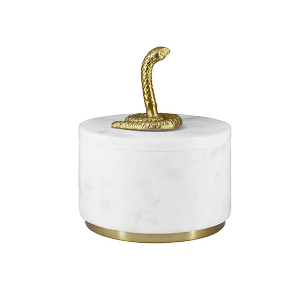 Snape White Marble Container - Scenario Home