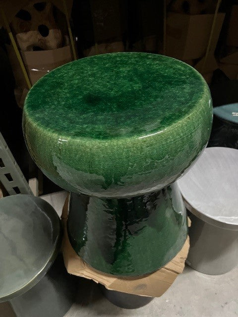 Portabello Garden Stool – Dark Green - Scenario Home