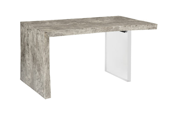 Waterfall Desk, Gray Stone, Acrylic Leg - Scenario Home