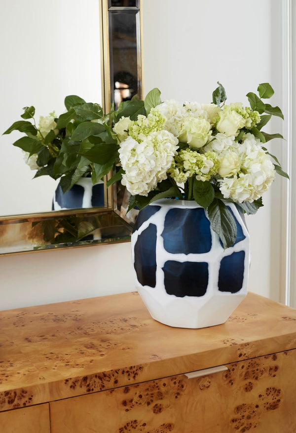 Sewale Medium Vase, Marinue Blue and White | Sewale Collection | Villa ...