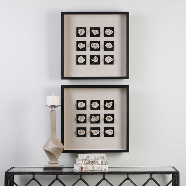 Natural Geodes Shadow Box Wall Art – Black & Neutrals - Scenario Home