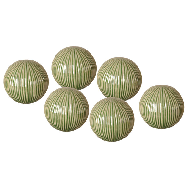 Textured Ceramic Decorative Balls - Set of 6 - Scenario Home