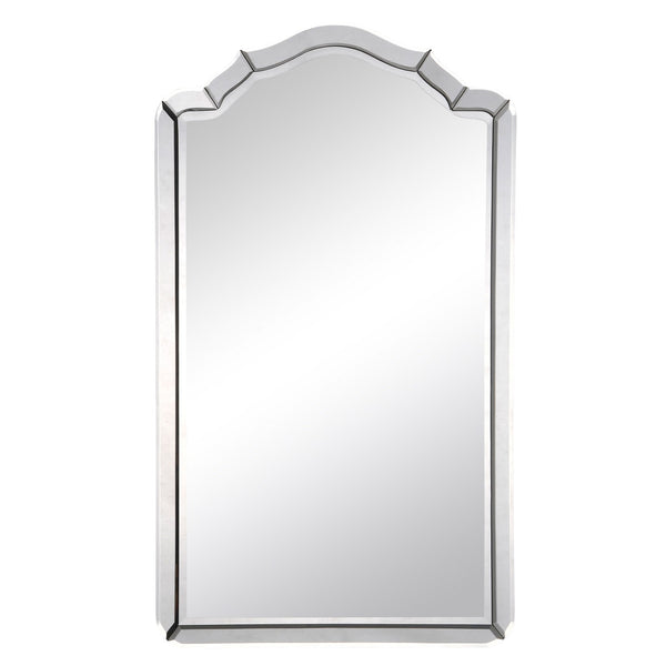 Mirror Framed Mirror with Antiqued Silver Leaf Sides - Scenario Home