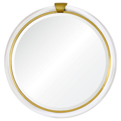 Round Acrylic Mirror – Brass Accents - Scenario Home