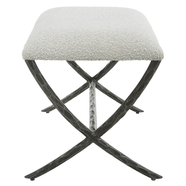 Uttermost Brisby Gray Fabric Small Bench - Scenario Home