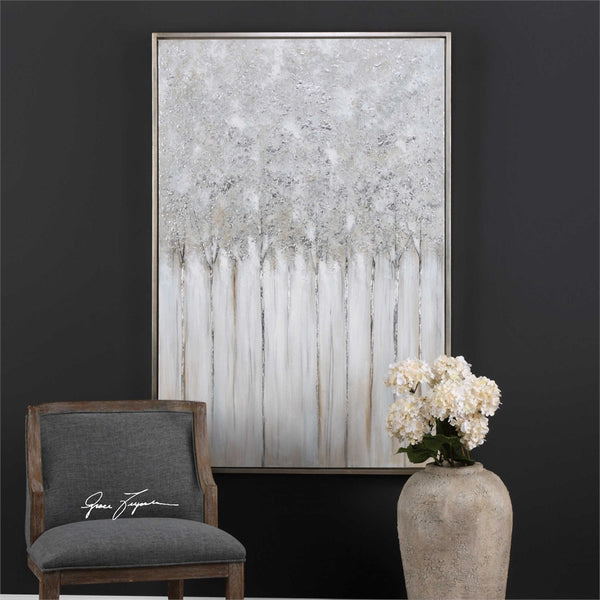 Oversized Abstract Trees Artwork – Multi Grey - Scenario Home
