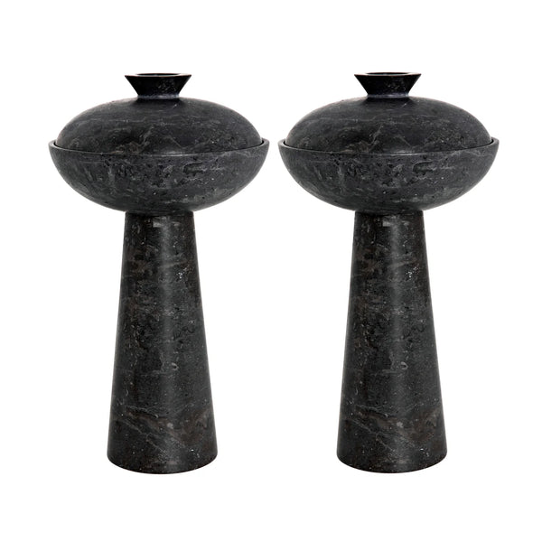 Guy, Set of 2, Black Marble - Scenario Home