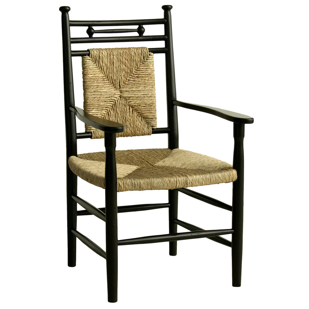 Abigail Dining Arm Chair with Woven Seat - Scenario Home