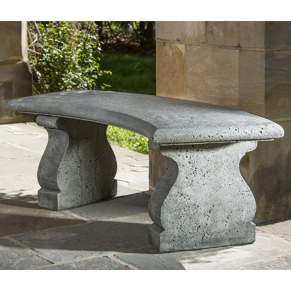 Rustic Curved Stone Bench - Alpine Stone Patina - Scenario Home
