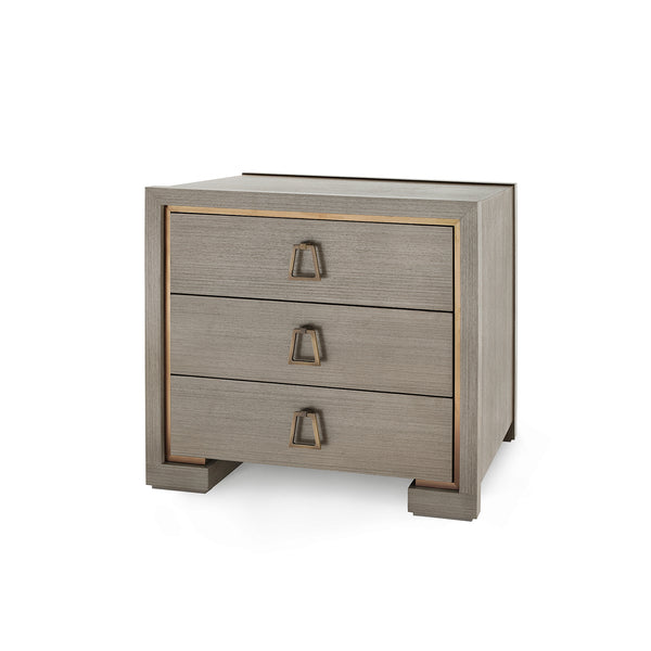 3-Drawer Side Table in Taupe Gray | Blake Collection | Villa & House ...