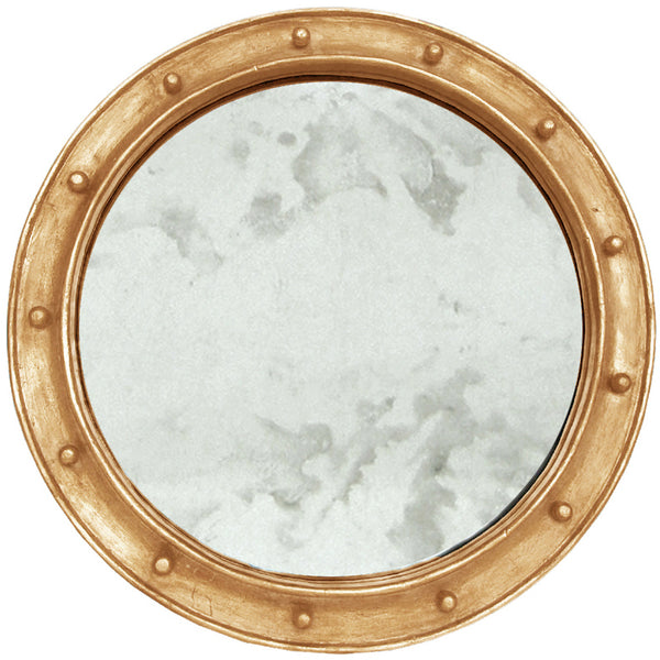 Worlds Away Federal Round Mirror – Antique Gold - Scenario Home