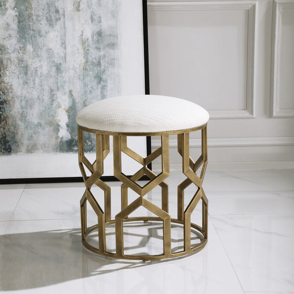 Trellis Geometric Accent Stool - Scenario Home
