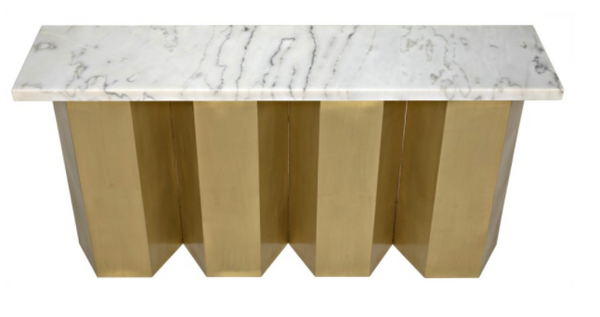 Noir Shilo Console - Metal and White Stone - Scenario Home
