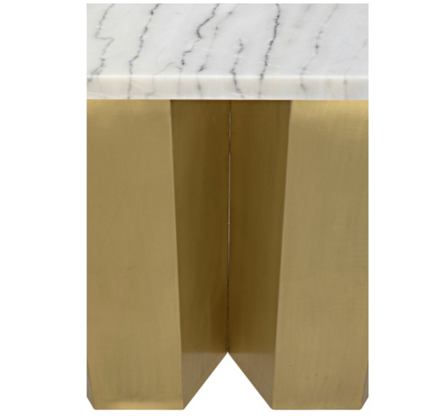 Noir Shilo Console - Metal and White Stone - Scenario Home