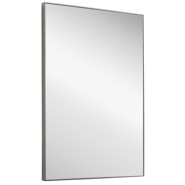 Contemporary Thin Framed Mirror - Silver Finish - Scenario Home