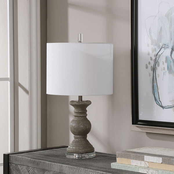 Metallic Stone Table Lamp-Gray Glaze - Scenario Home