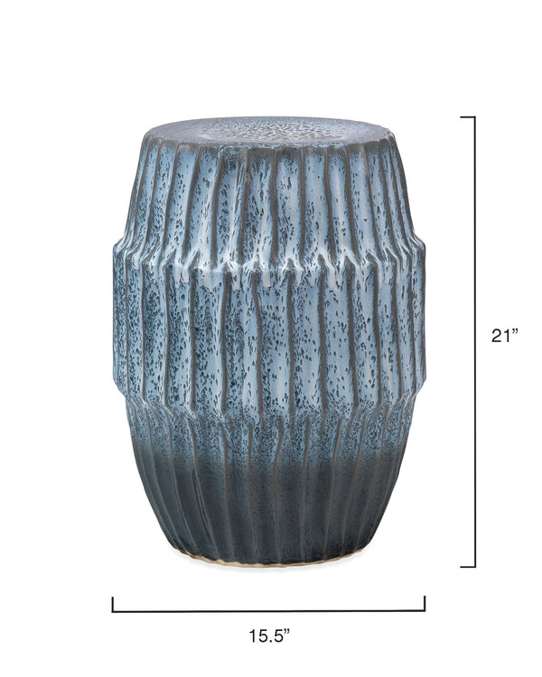 Algae Side Table in Blue Ombre Ceramic - Scenario Home